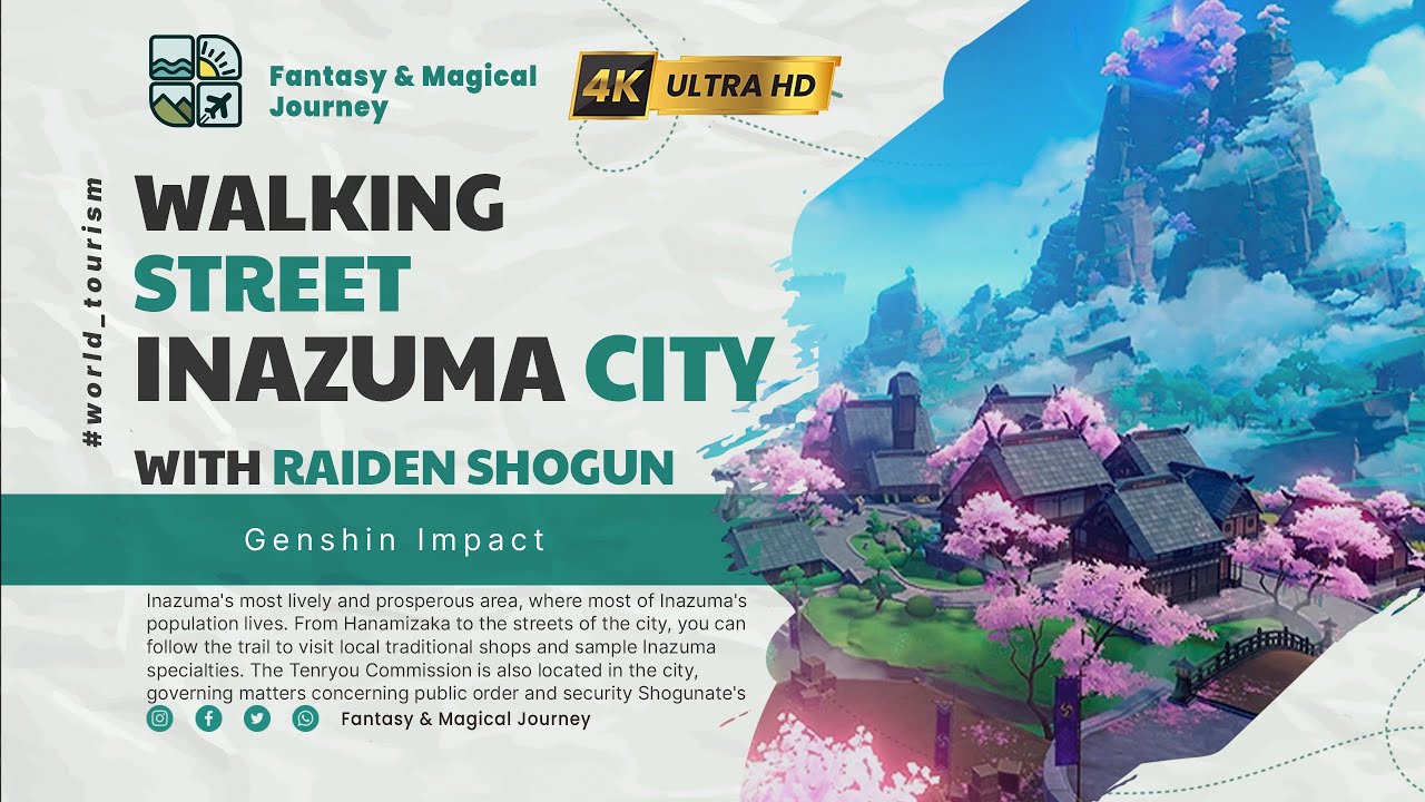 4K Walking Street Around Inazuma City with Raiden Shogun - Genshin ...