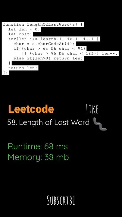 Leetcode 58. Length of Last Word - YouTube