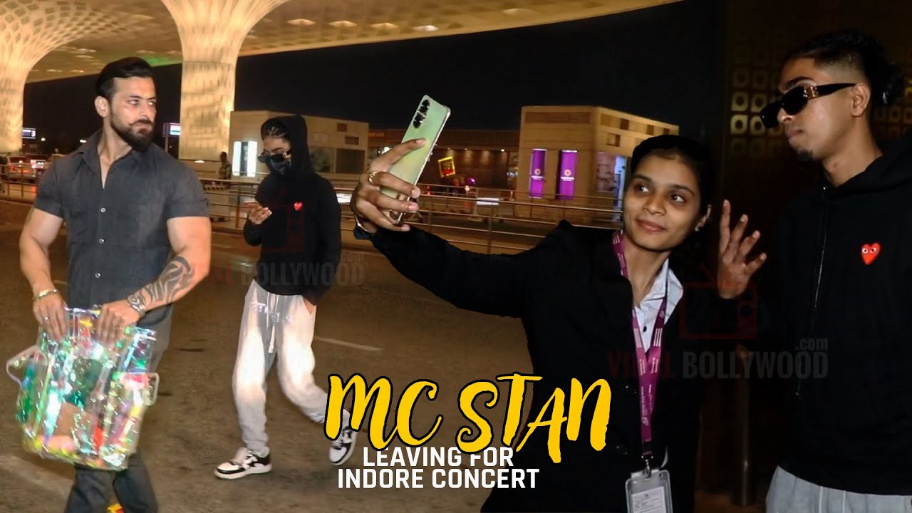 Mc Stan Smiling and Masti with Media at Mumbai Airport Leaving for ...