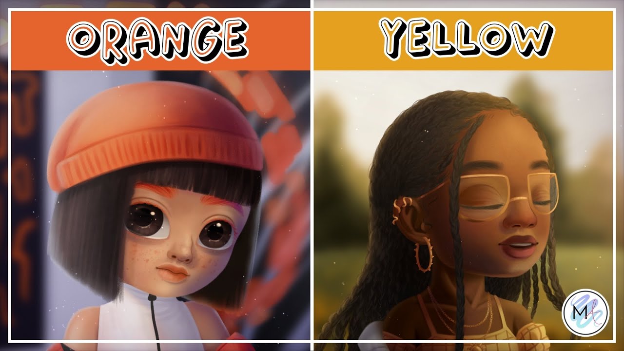 Drawing Colours as Characters #2 🧡💛 Speedpaint - YouTube