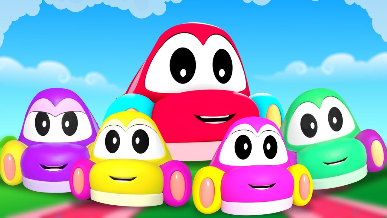 Five Little Cars, Counting Song and Nursery Rhymes for Kids - YouTube