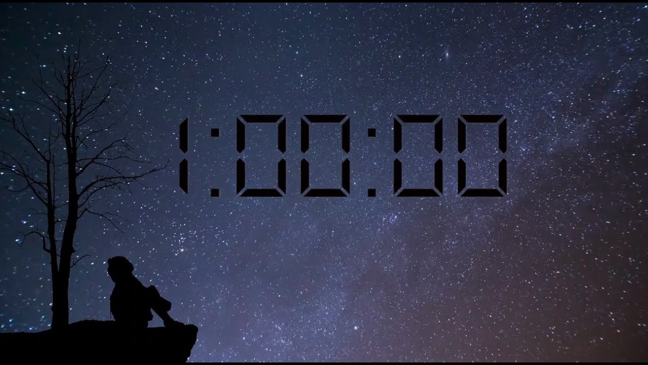 1 Hour Timer With Alarm | White Noise and Dark Background For Sleep ...