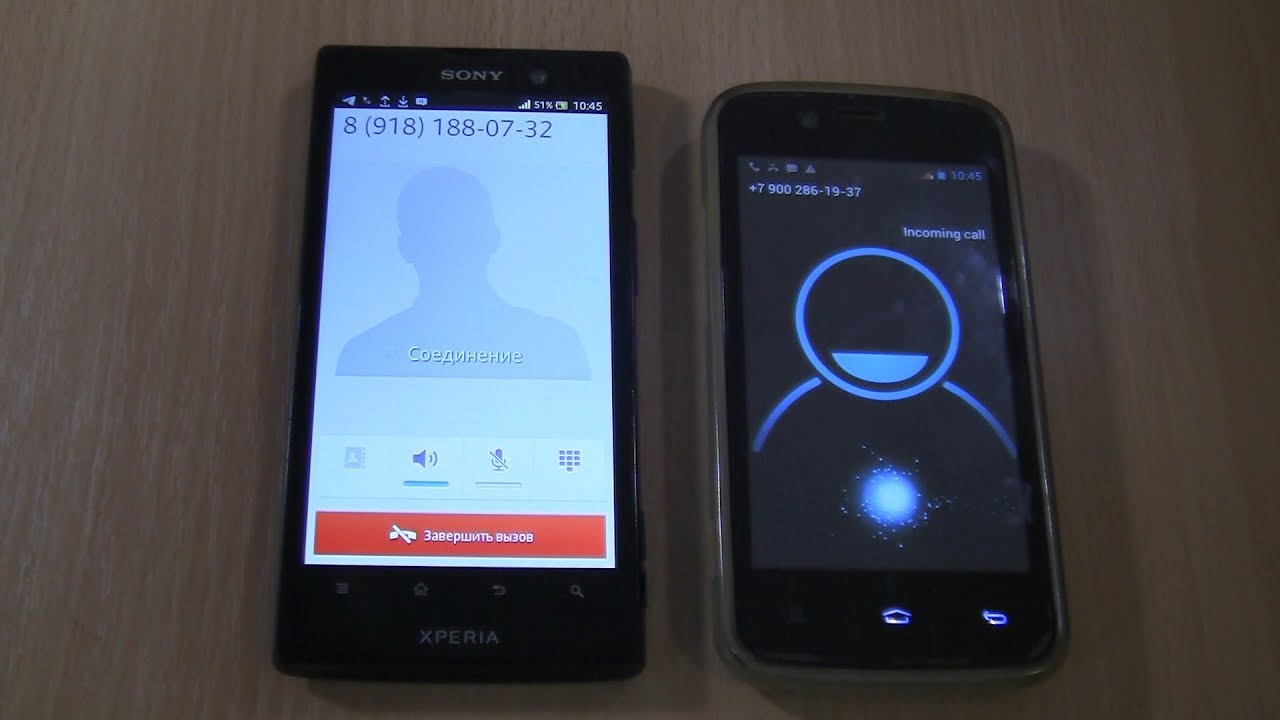 Incoming & Outgoing call at the Same Time Sony Xperia + Fly IQ440 - YouTube