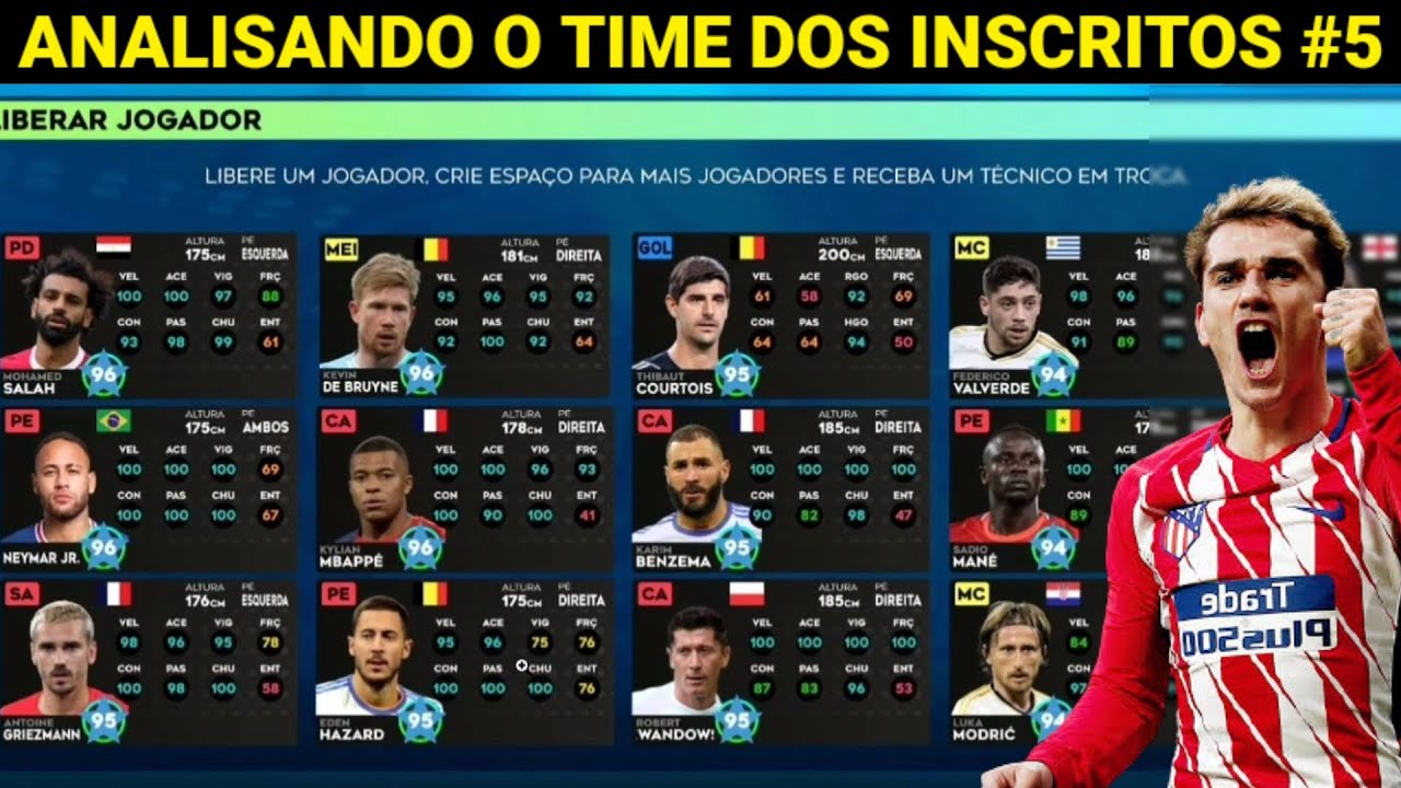 DLS 24 | Analisando o Time dos Inscritos #5 (💥Griezmann e Hazard 95 😱😱 ...
