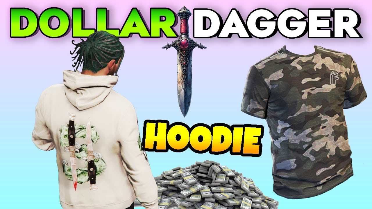 GTA Online How to Unlock RARE Dollar Daggers Hoodie & Vam Feuer Camo Tee - YouTube
