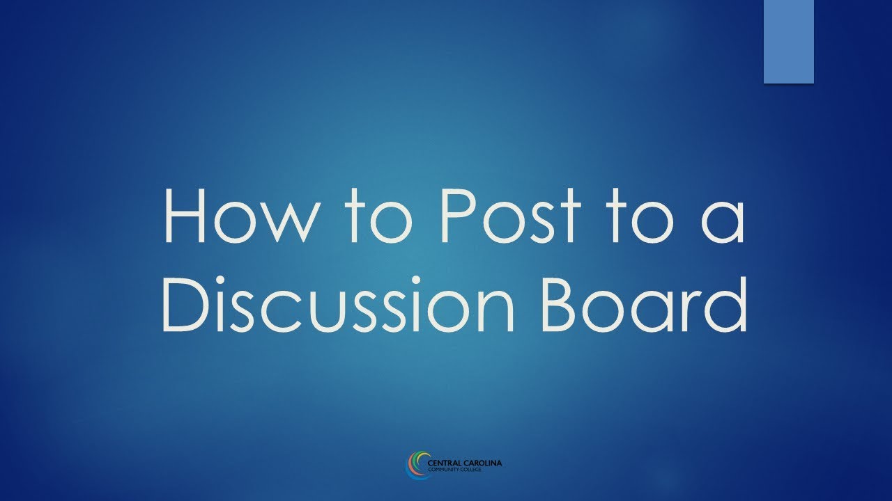 How to Post to a Discussion Board - YouTube