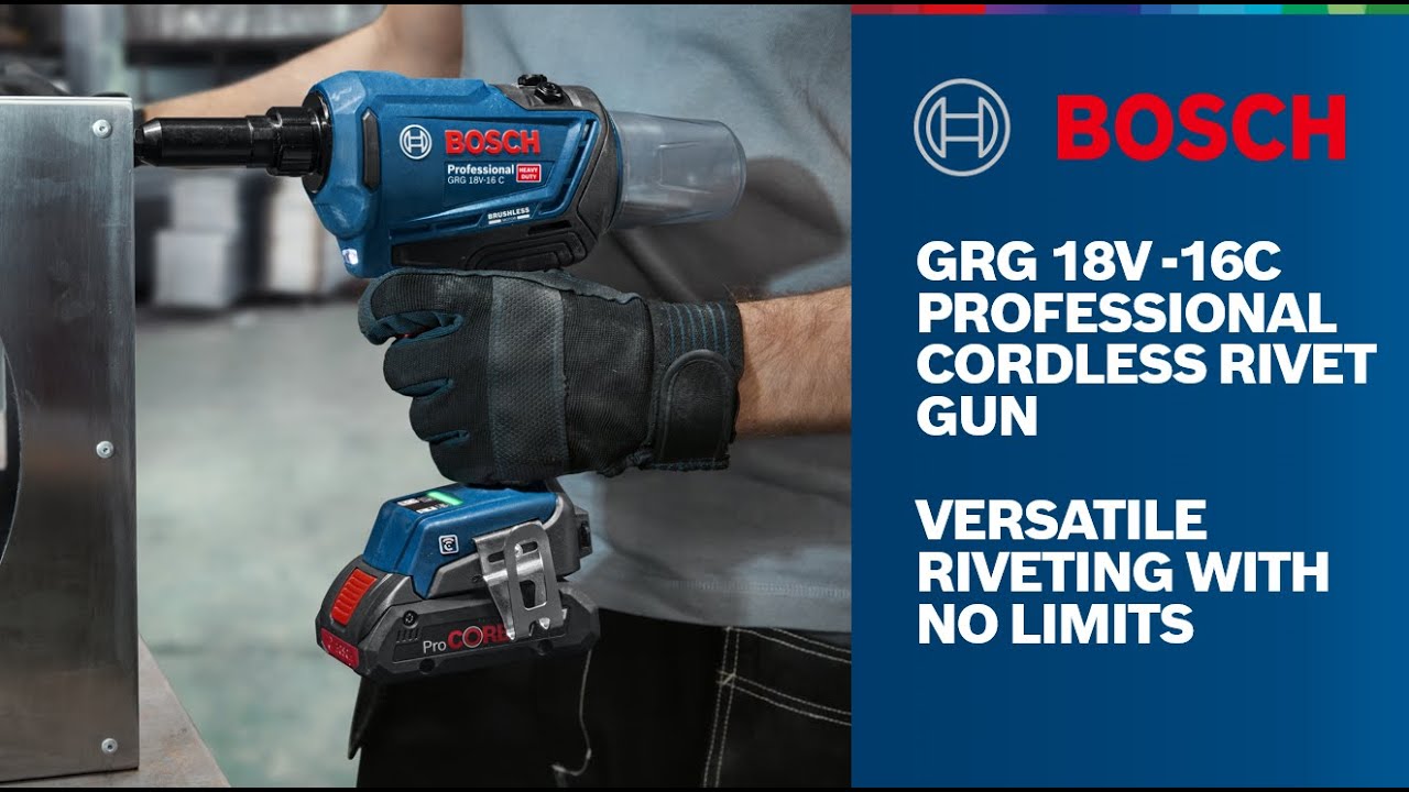 Bosch GRG 18V-16C Professional Cordless Rivet Gun - YouTube