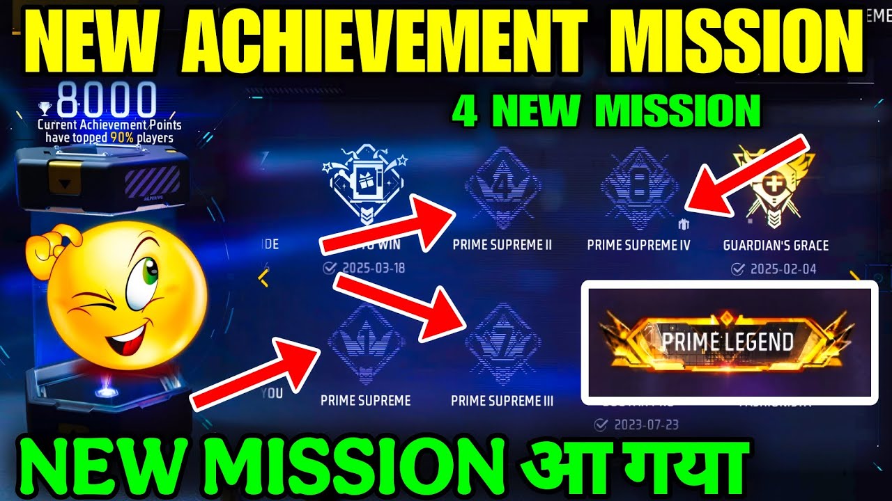 NEW ACHIEVEMENT MISSION FREE FIRE || PRIME SUPREME ACHIEVEMENT MISSION ...