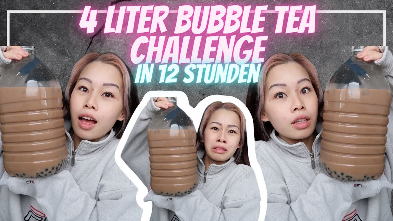 ICH TRINKE 4 LITER BUBBLE TEA CHALLENGE 🧋🧋🧋!!! SCHAFFE ICH DAS? ( 1 ...