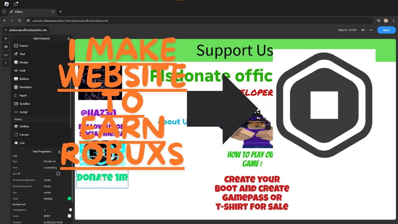 I make roblox website to earn robuxs! - YouTube