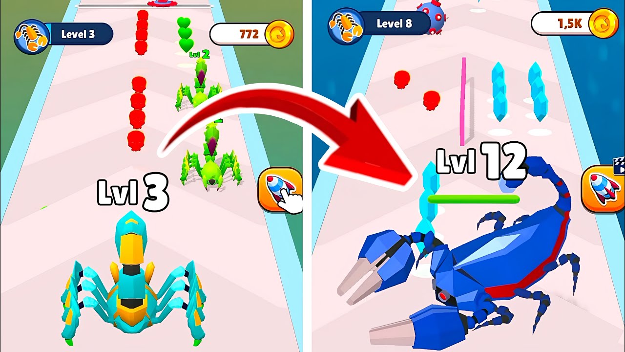 Scorpion Run : Evolve & Clash - Level Up Scorpion game in MAX LEVEL ...