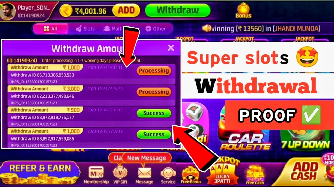 Slots meta win app withdrawal | Super slots app se paise kaise kamaye ...
