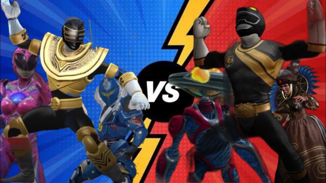 WADIDAW.!! POWER RANGERS HITAM MELAWAN POWER RANGERS EMAS SERU BANGET ...