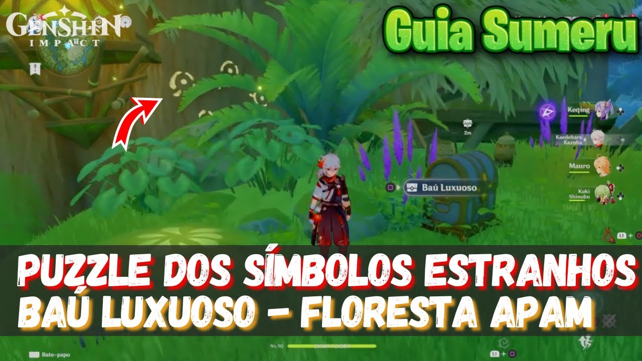 Baú Luxuoso Secreto Sumeru - Puzzle dos Símbolos Floresta Apam Guia ...