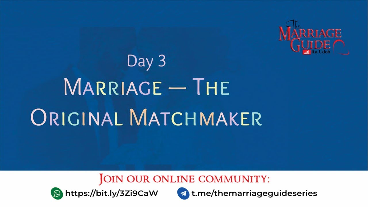 TMG Series - [Day 3] Marriage - The Original Matchmaker Video - YouTube