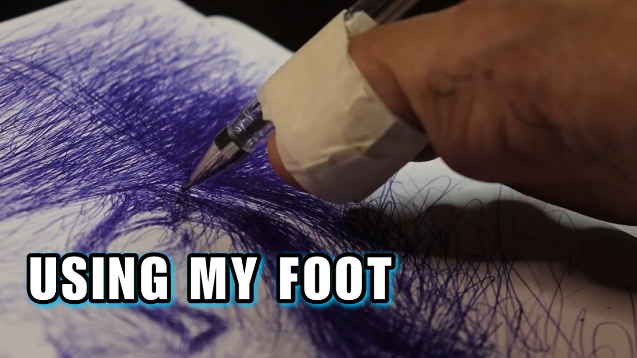 Ballpoint Pen Drawing Using my foot | GUHITJES ART - YouTube
