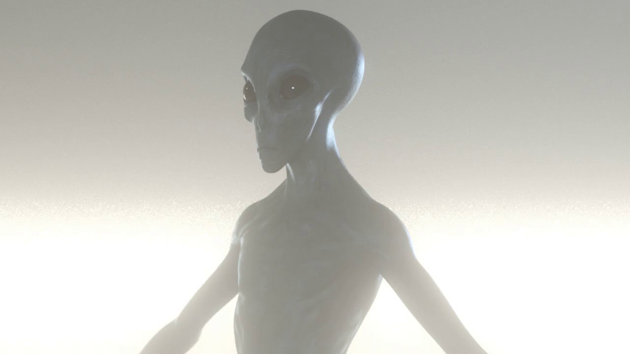 Grey Alien Redshift Render - YouTube