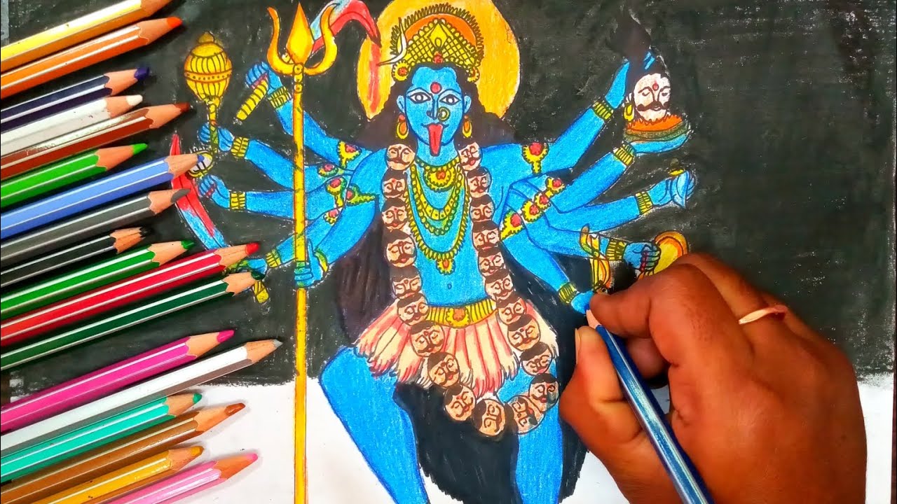 How to Draw Goddess of Kali Mata step by step for beginners drawing of ...