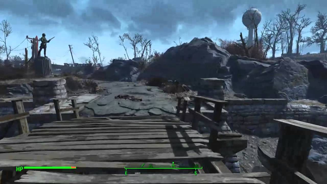 Fallout 4 Base Built (view from the bridge) - YouTube