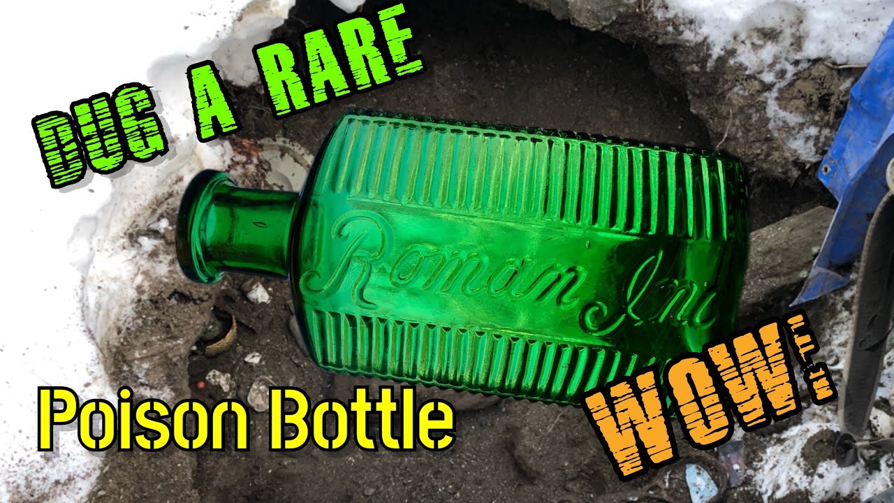 A Rare Poison Bottle Found Bottle Digging In the Frozen Winter Ground ...