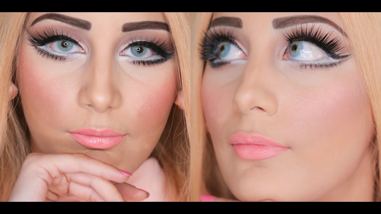 Eye Widening Makeup - Barbie Makeup - مكياج تكبير العيون - YouTube