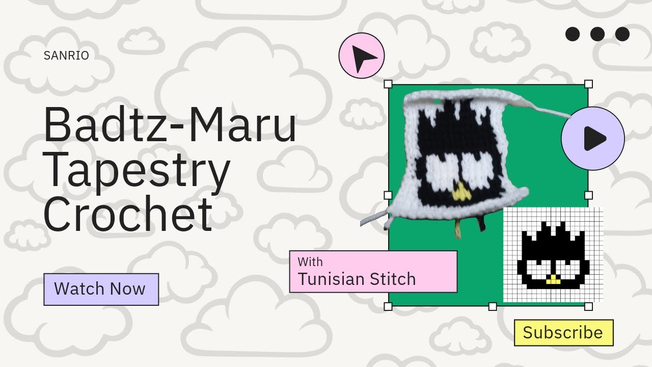 Badtz-Maru Tapestry Crochet from Sanrio | Tunisian Simple Stitch - YouTube
