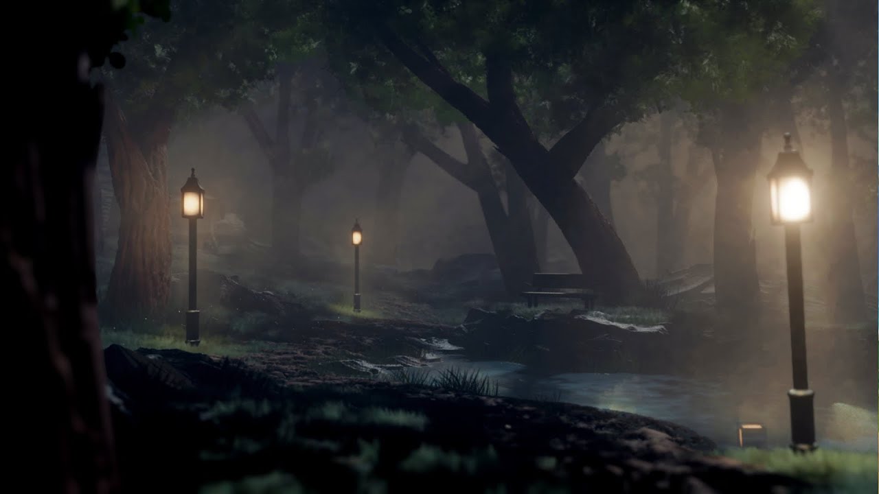 Peaceful Park AT NIGHT 🎧 Relaxing DREAMS Ambience (STUDY | SLEEP | ASMR ...