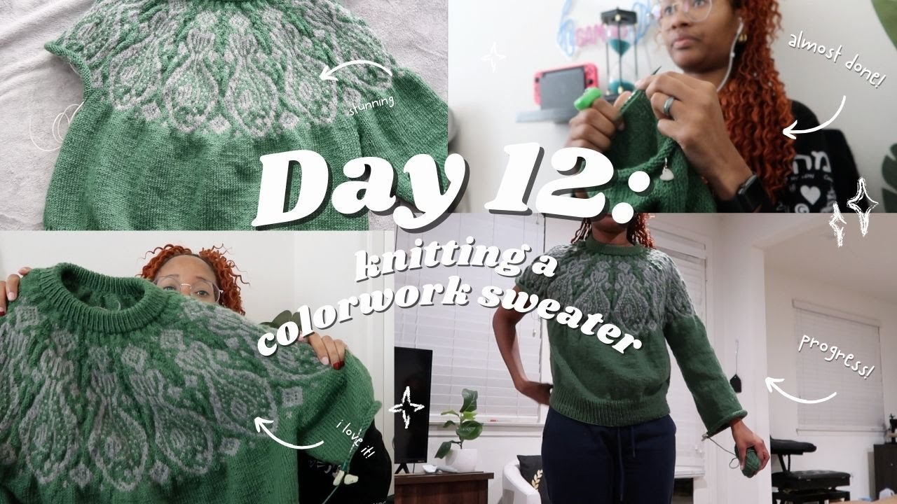 day 12 of knitting a colorwork sweater (halibut sweater) | knit vlog ...