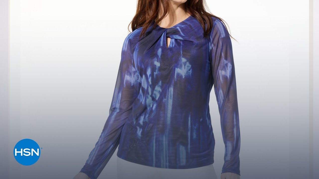 GREY by Jhoan Sebastian Grey Twisted Neck Mesh Top | HSN - YouTube