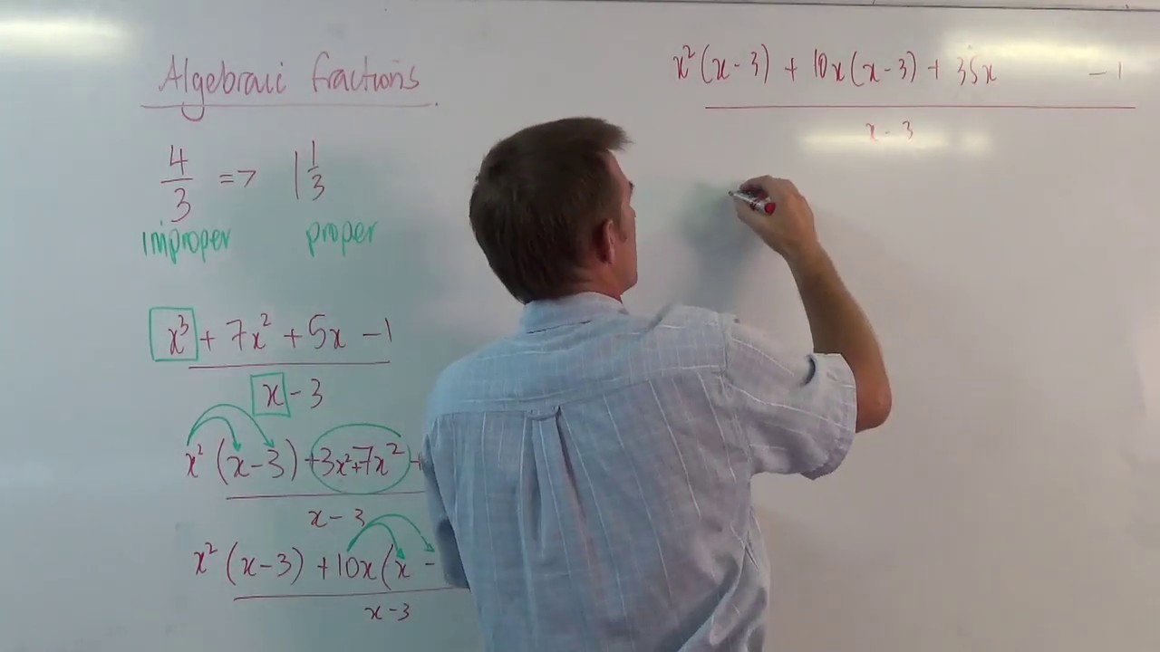 Year 12 Methods: Improper Algebraic Fractions - YouTube