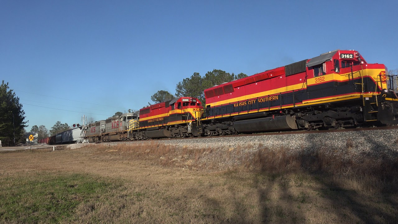 KCS SD40-3 3162-Gulfport to Hattiesburg, MS. Turn - YouTube