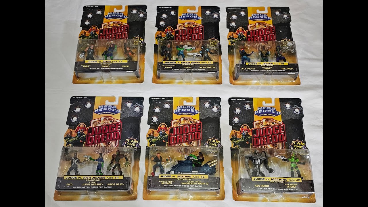 1995 Mattel JUDGE DREDD Mega Heroes multi pack 1 to 6 Sylvester ...