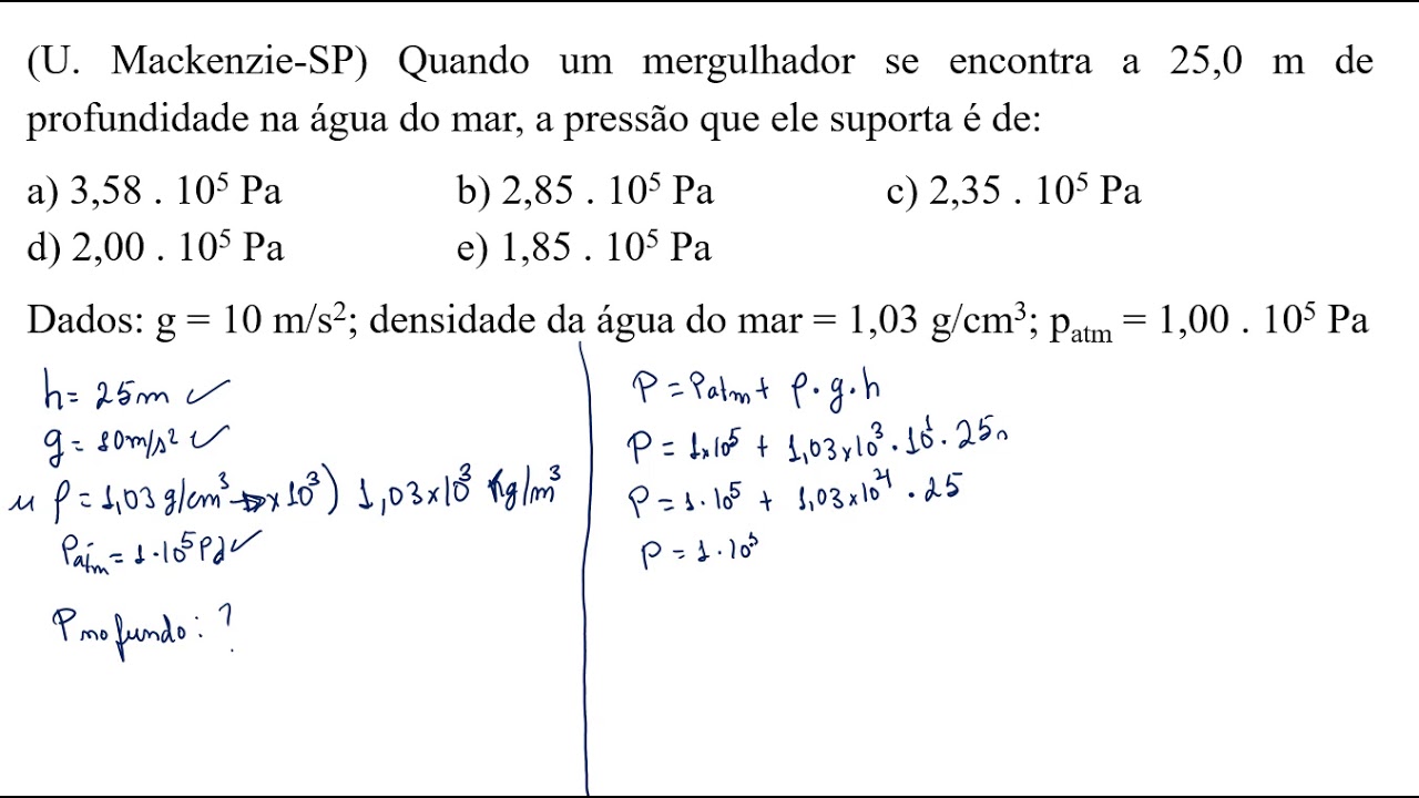 HIDROSTÁTICA TEOREMA DE STEVEN Parte III exercício - YouTube