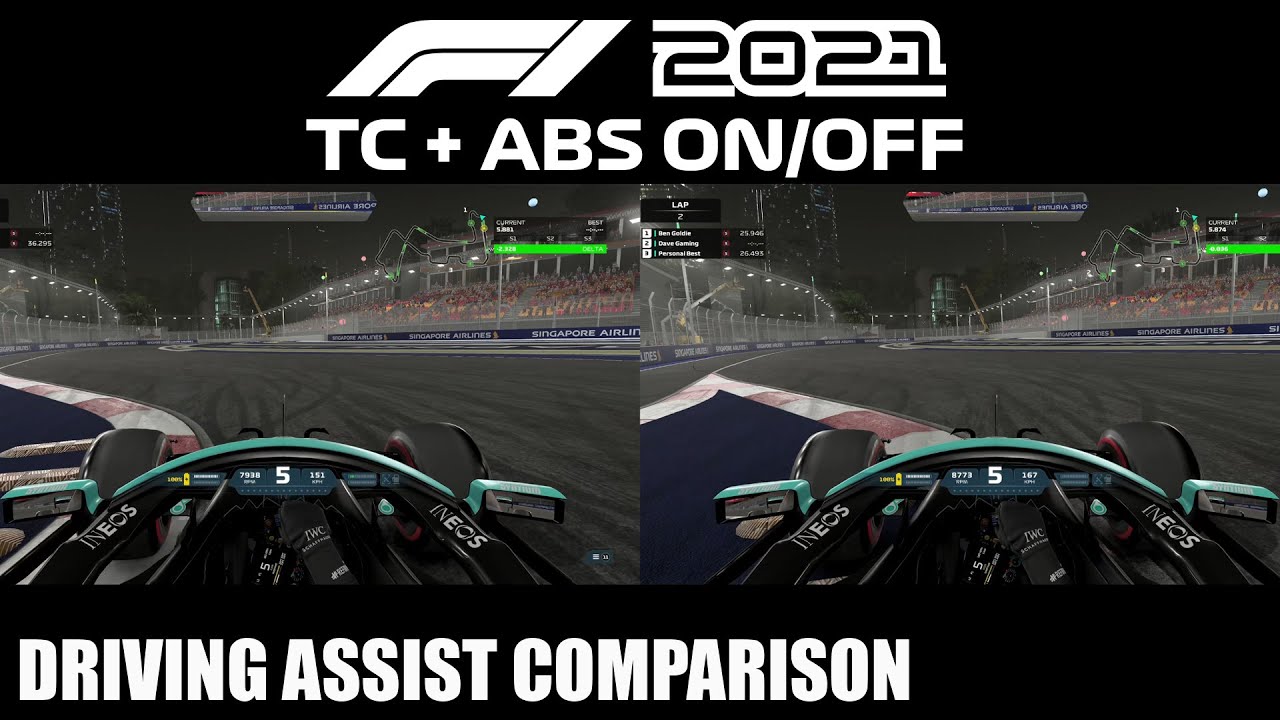 F1 2021 Driving Assists Comparison in Singapore | Traction Control ...