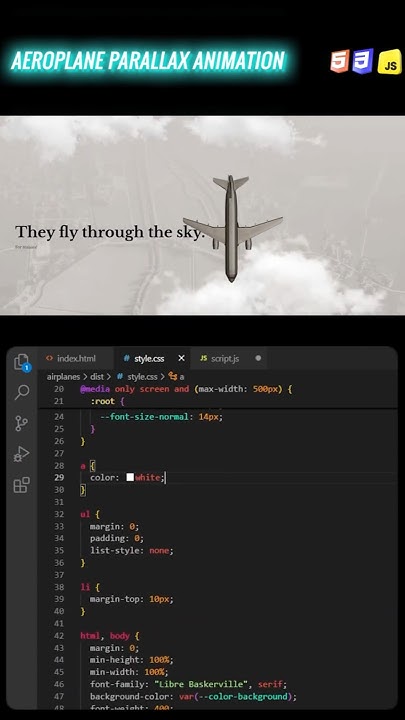 Airplane Parallax Animation #programming #html #css #js #code #web #shorts #viralshorts - YouTube