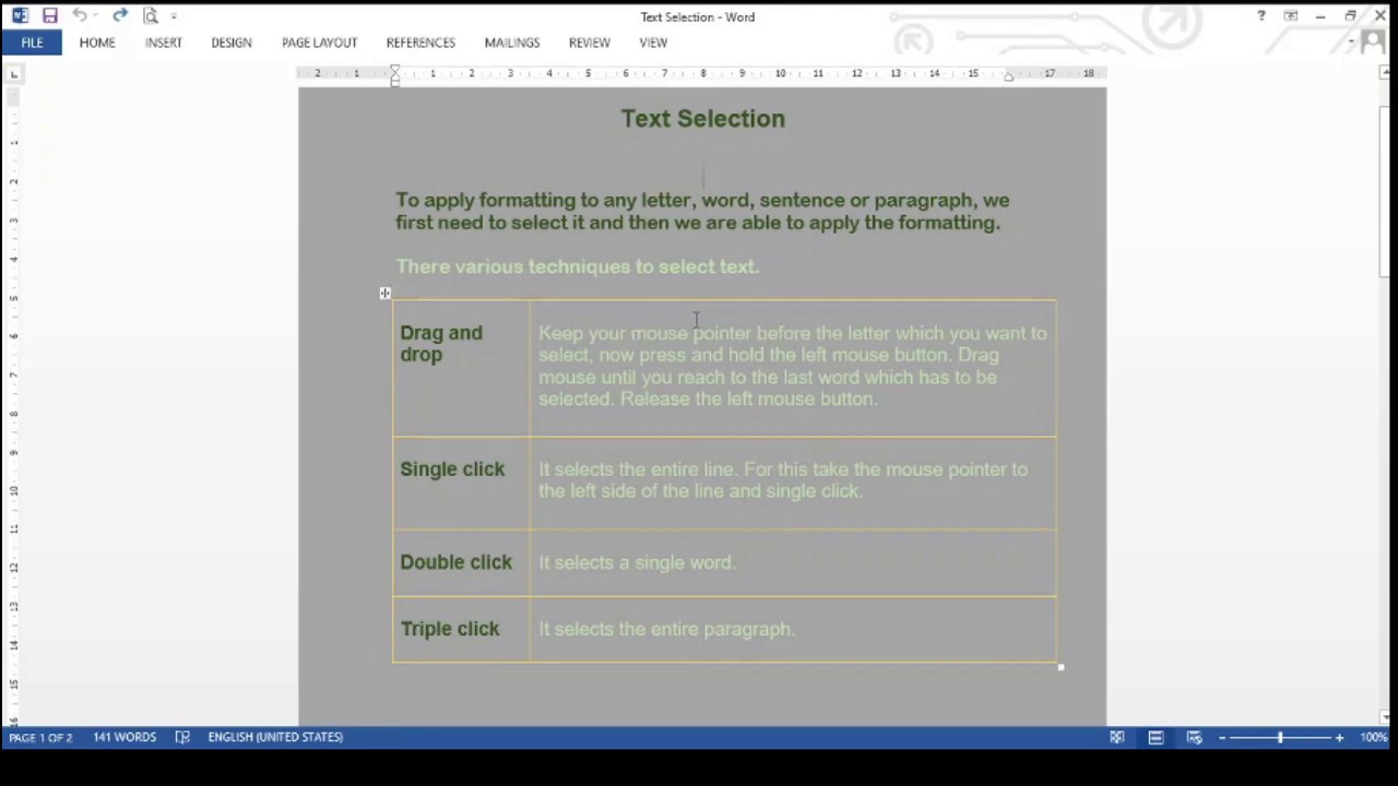 Text Selection - YouTube