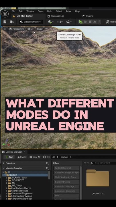 What different modes do in Unreal Engine 5 - YouTube
