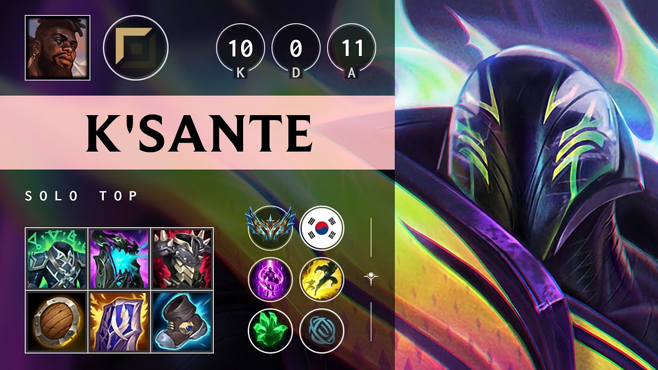K'Sante Top vs Rumble: Perfect KDA, Legendary - KR Challenger Patch 14. ...