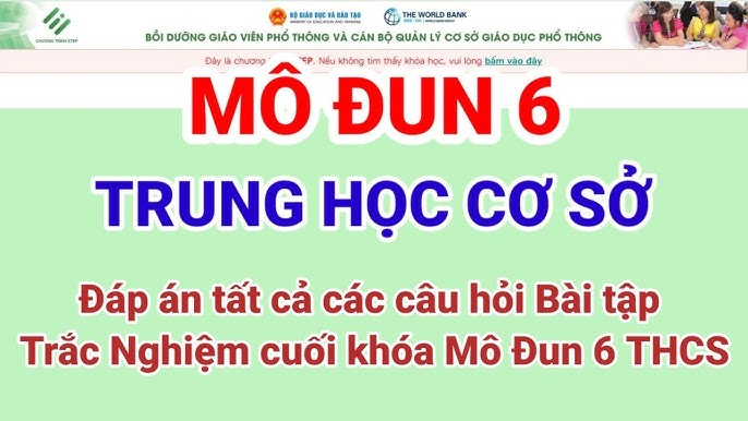 Câu Hỏi Trắc Nghiệm Cuối Khóa Module 6 Thcs Hướng Dẫn Chi Tiết Và Mẹo