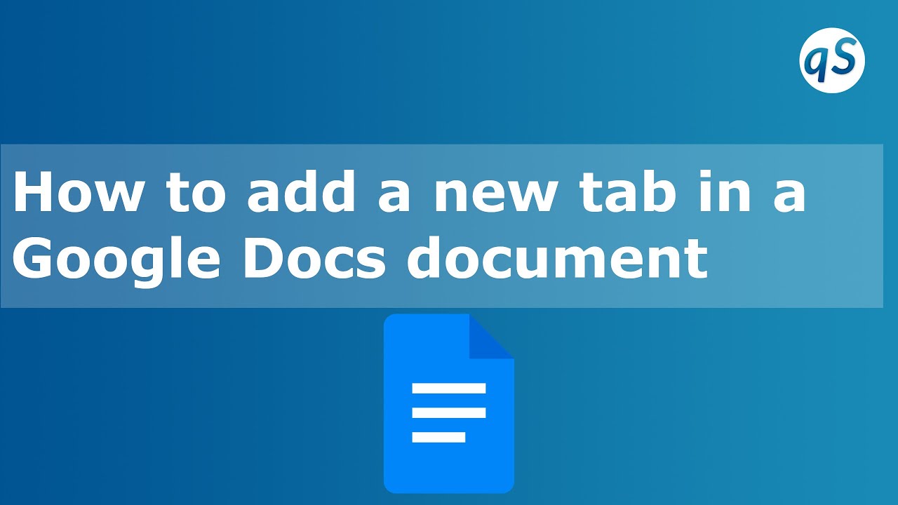 How to add a new tab in a Google Docs document - YouTube