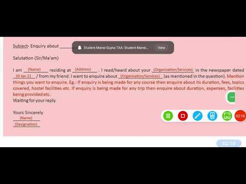 CBSE CLASS 10TH ENGLISH FORMAT OF LETTER OF ENQUIRY - YouTube