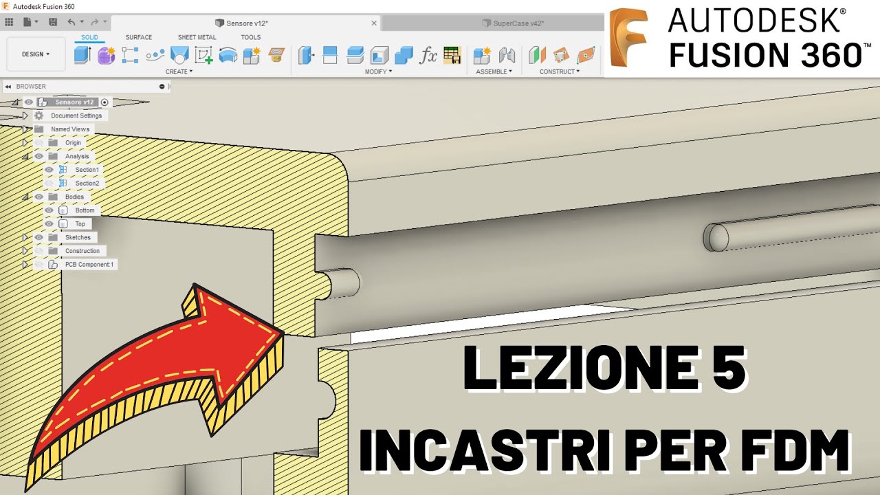 Corso Fusion 360 - Lezione 5 - Incastri per FDM cilindrici e booleane ...