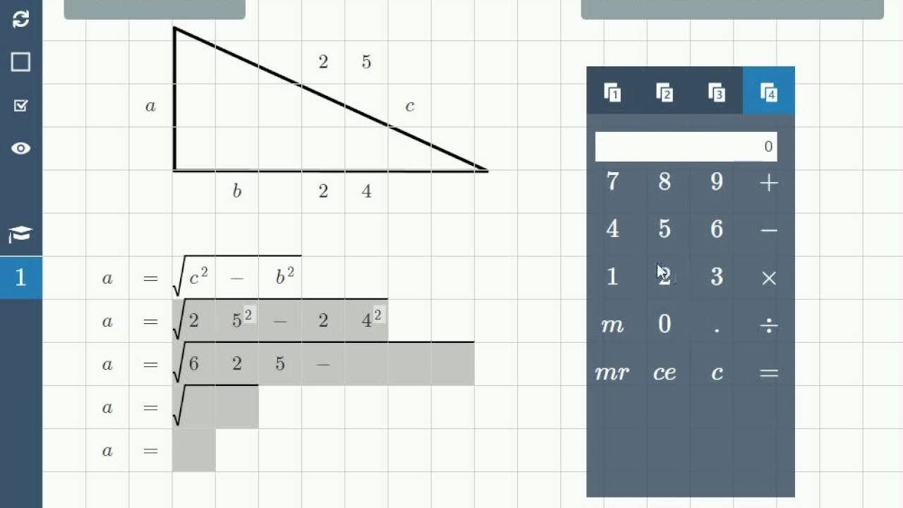 SlideMath Mathematics Tutorial - Pythagoras - Find The Short Side - YouTube
