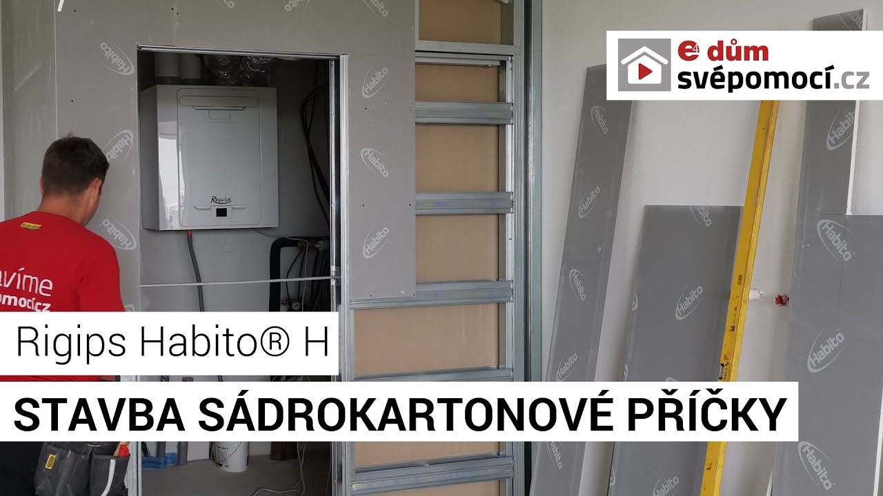 059# Stavba sádrokartonové příčky Habito® H kolem technické místnosti ...