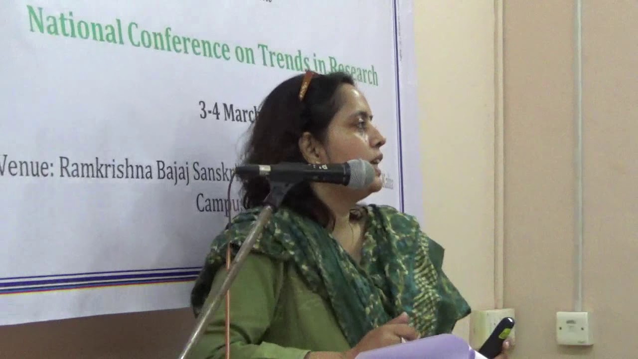 Dr. Smita Shukla, National Conference on Trends in Research – 223rd ...