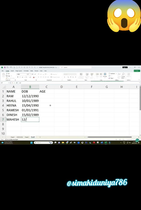 How To Use Excel Trick Shortcut Of Age Formula Trick Exceltips Exceltutorial Exceltricks
