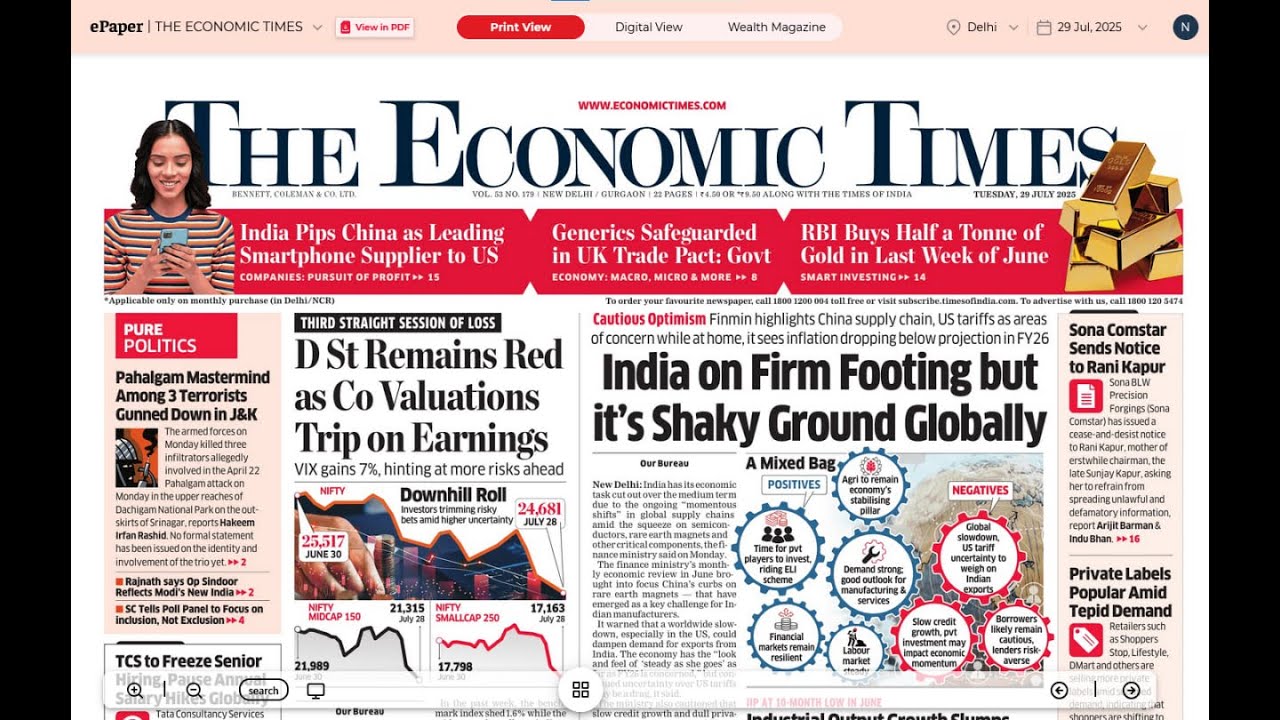 29 July 2025 | The Economic Times Newspaper | Daily Finance & Business ...
