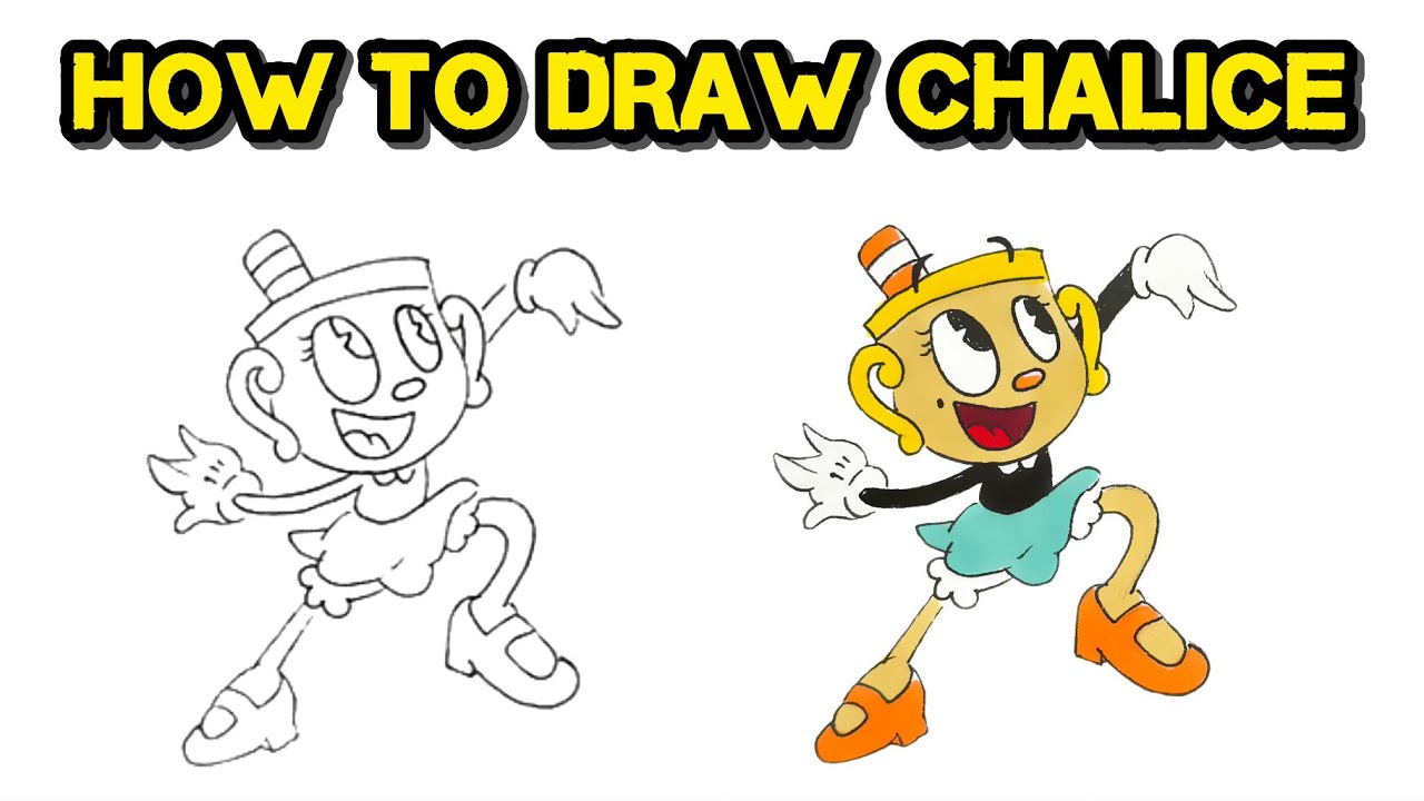 How to Draw Ms. Chalice from Cuphead – Game Character Creation in ...