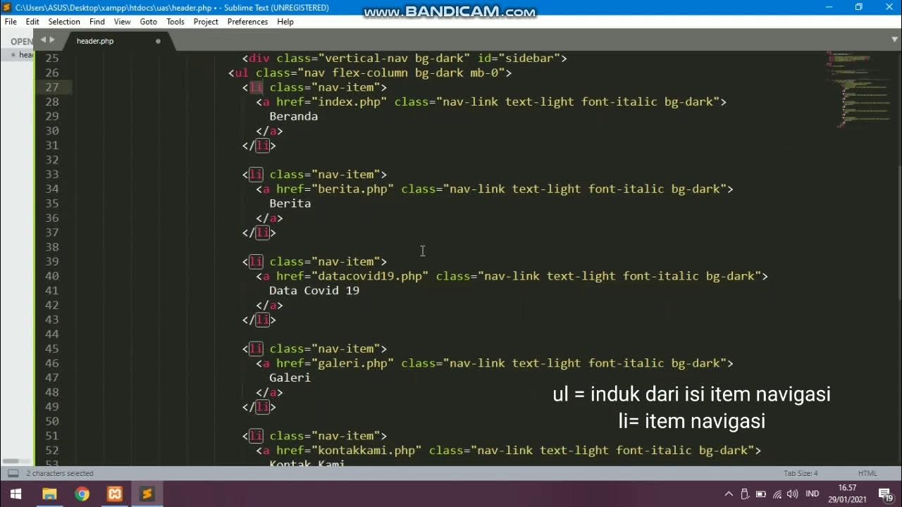 Membuat Web Instansi Sederhana Bootstrap || Html Php dengan Xampp - YouTube