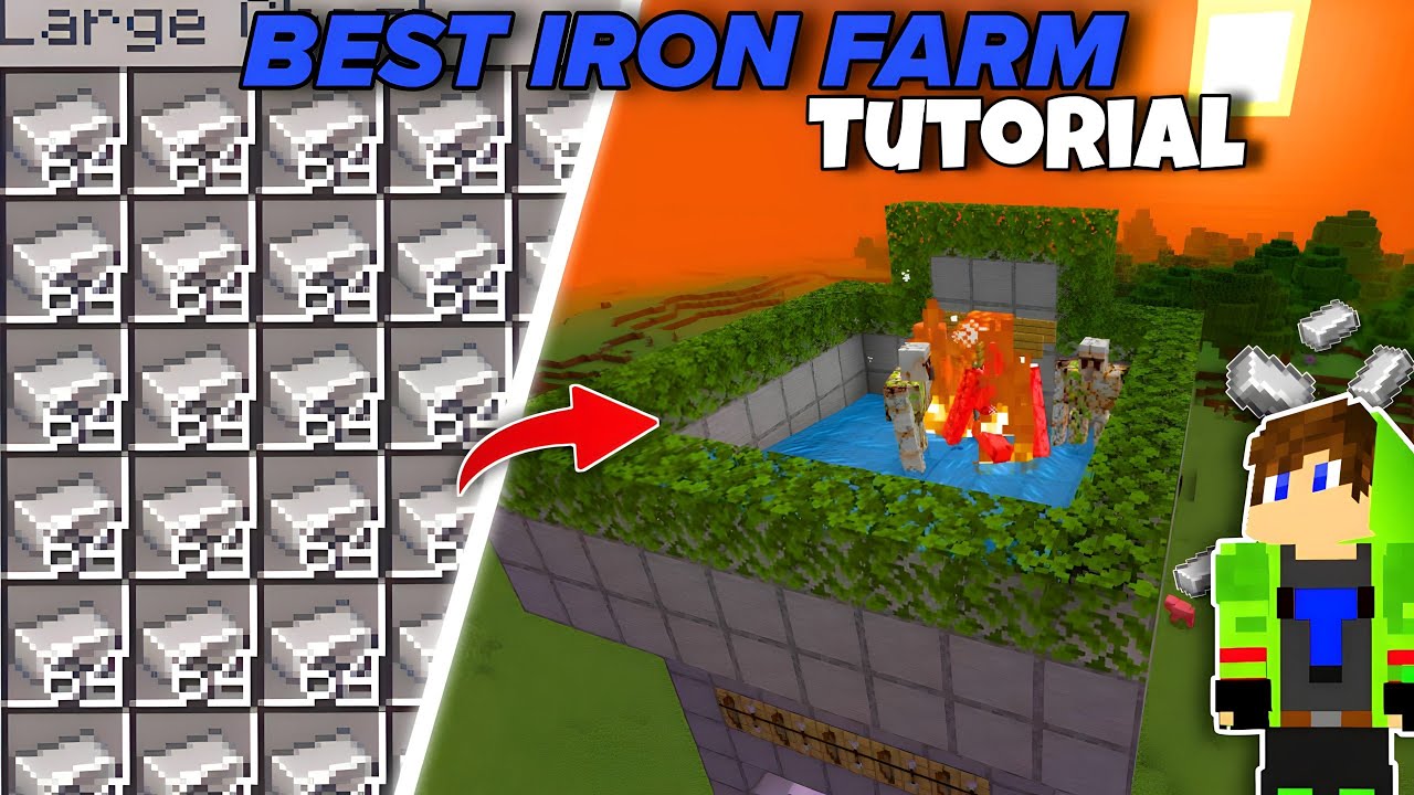 Ultimate " IRON FARM " For Minecraft pocket edition 1.20+🔥 || (10× ...